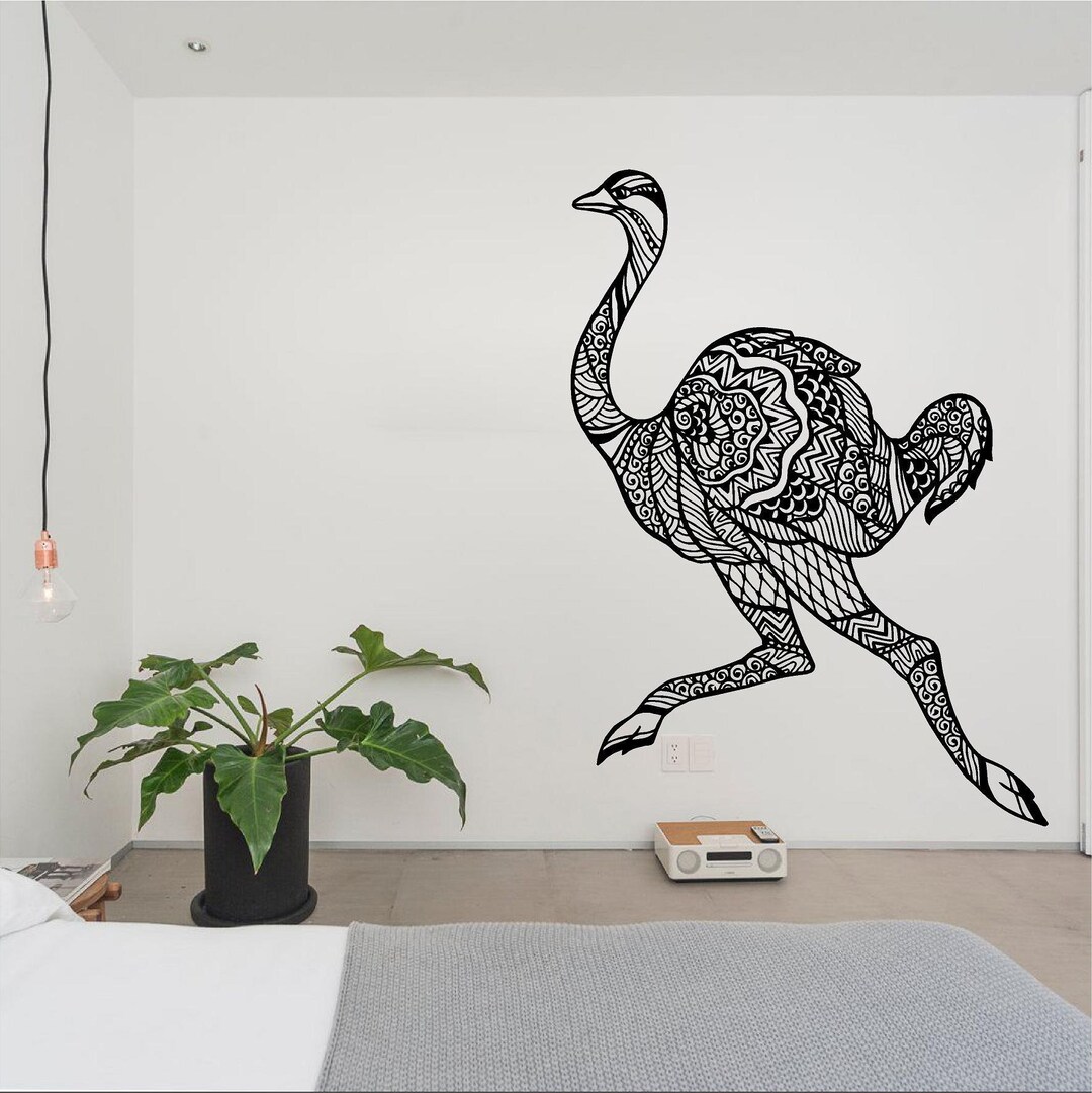 Beautiful Ostrich Vinyl Wall Art, Decal, Sticker, Transfer, Mural ...
