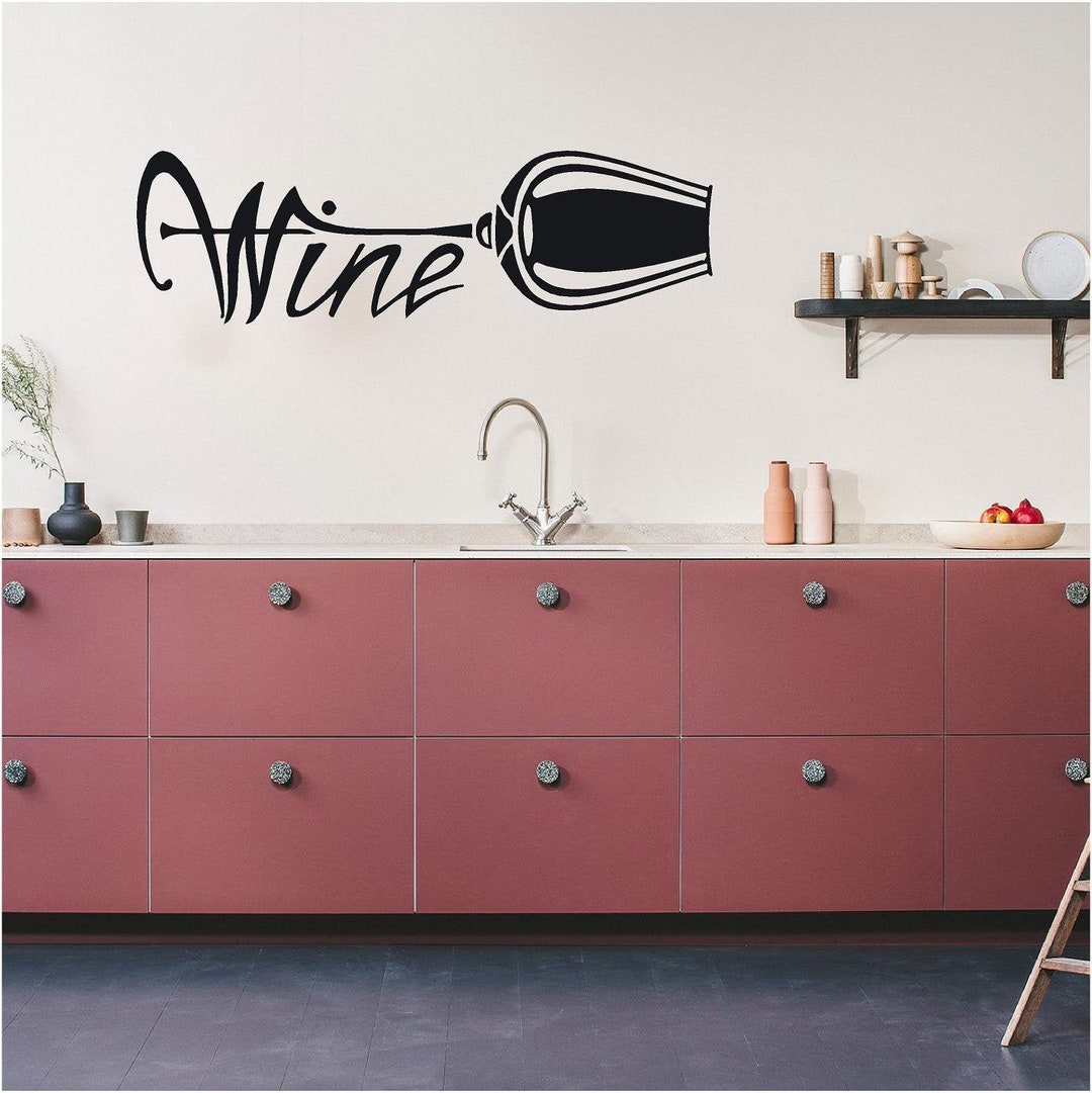 Wine Vinyl Wall Art, Decal, Sticker, Transfer, Mural, Removable, Decor ...