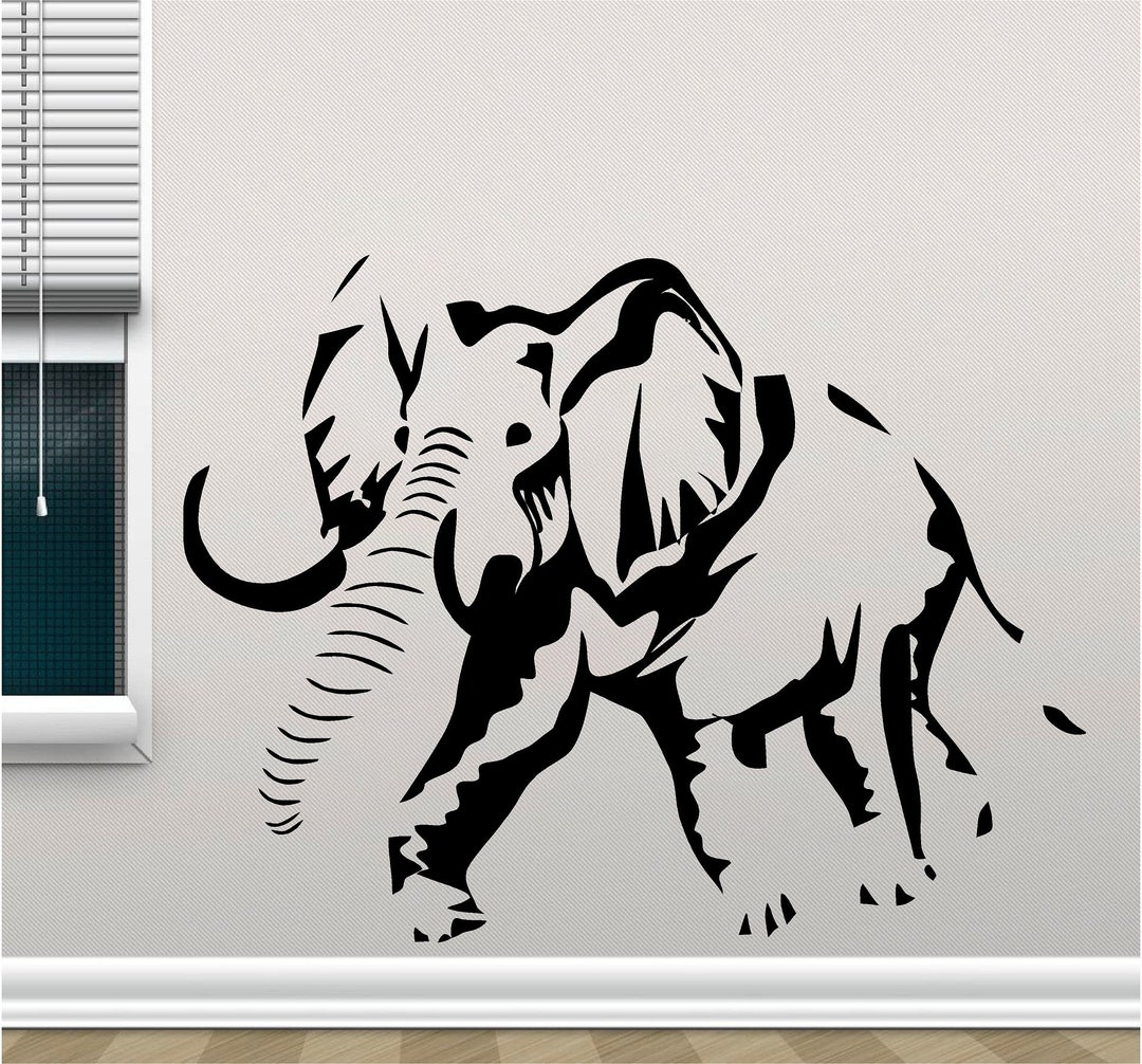 Banksy Style Elephant Sticker, Vinyl Wall Art Sticker, Transfer, Mural ...