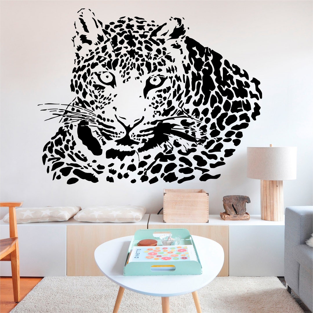 Leopard's Head Vinyl Wall Art, Decal, Sticker, Transfer, Mural ...