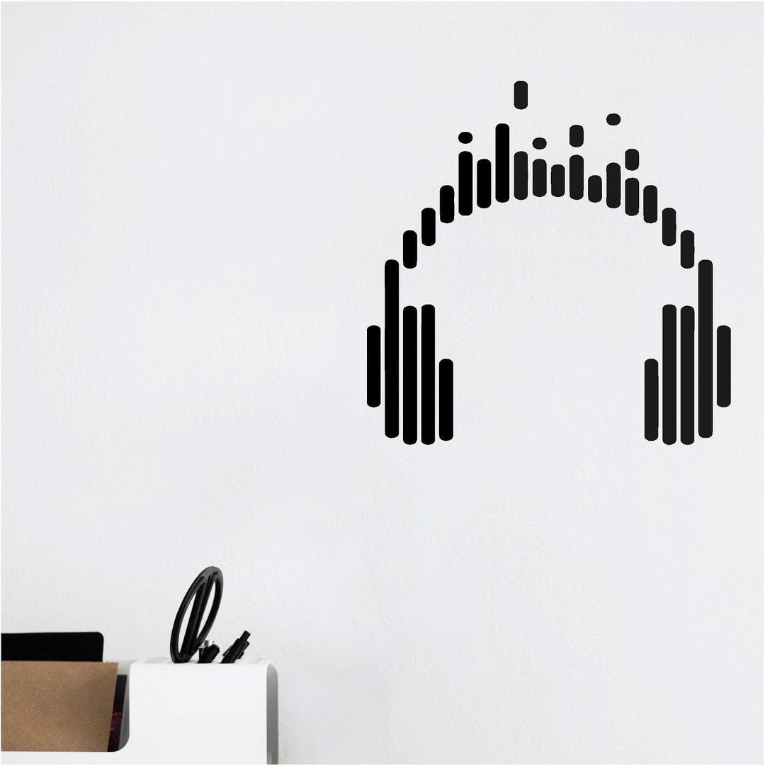 Head Phones Vinyl Wall Art, Decal, Sticker, Transfer, Mural, Removable ...