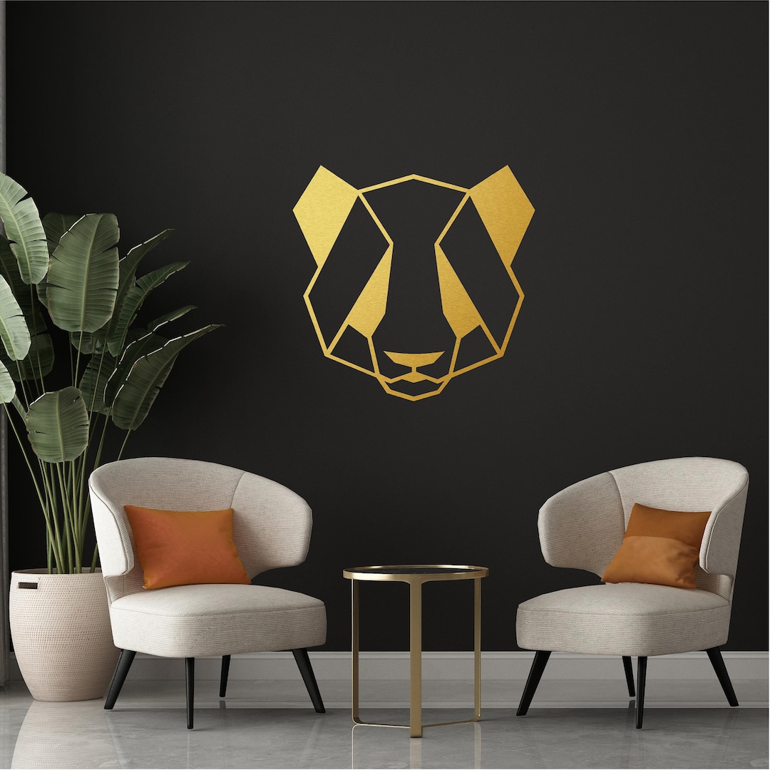 Geometric Panda Face Wall Art, Minimalist, Modern, Abstract, Decal ...