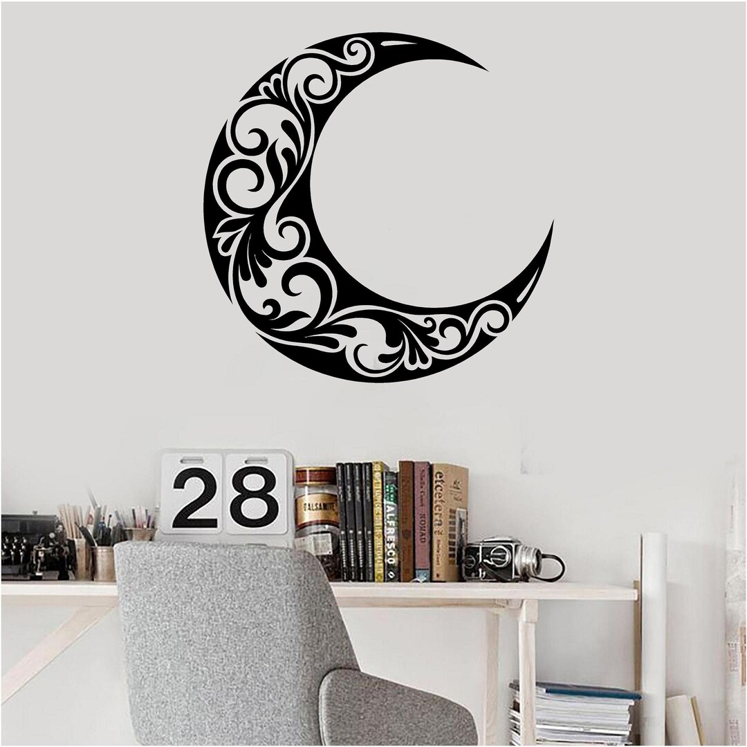 Wind and Moon Sticker Vinyl Wall Art, Decal, Sticker, Transfer, Mural ...