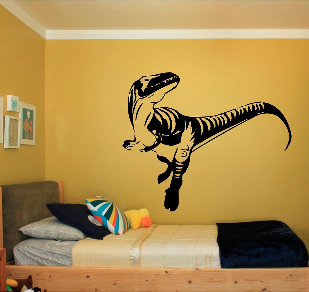 Velociraptor Dinosaur Sticker, Vinyl Wall Art Sticker, Transfer, Mural ...