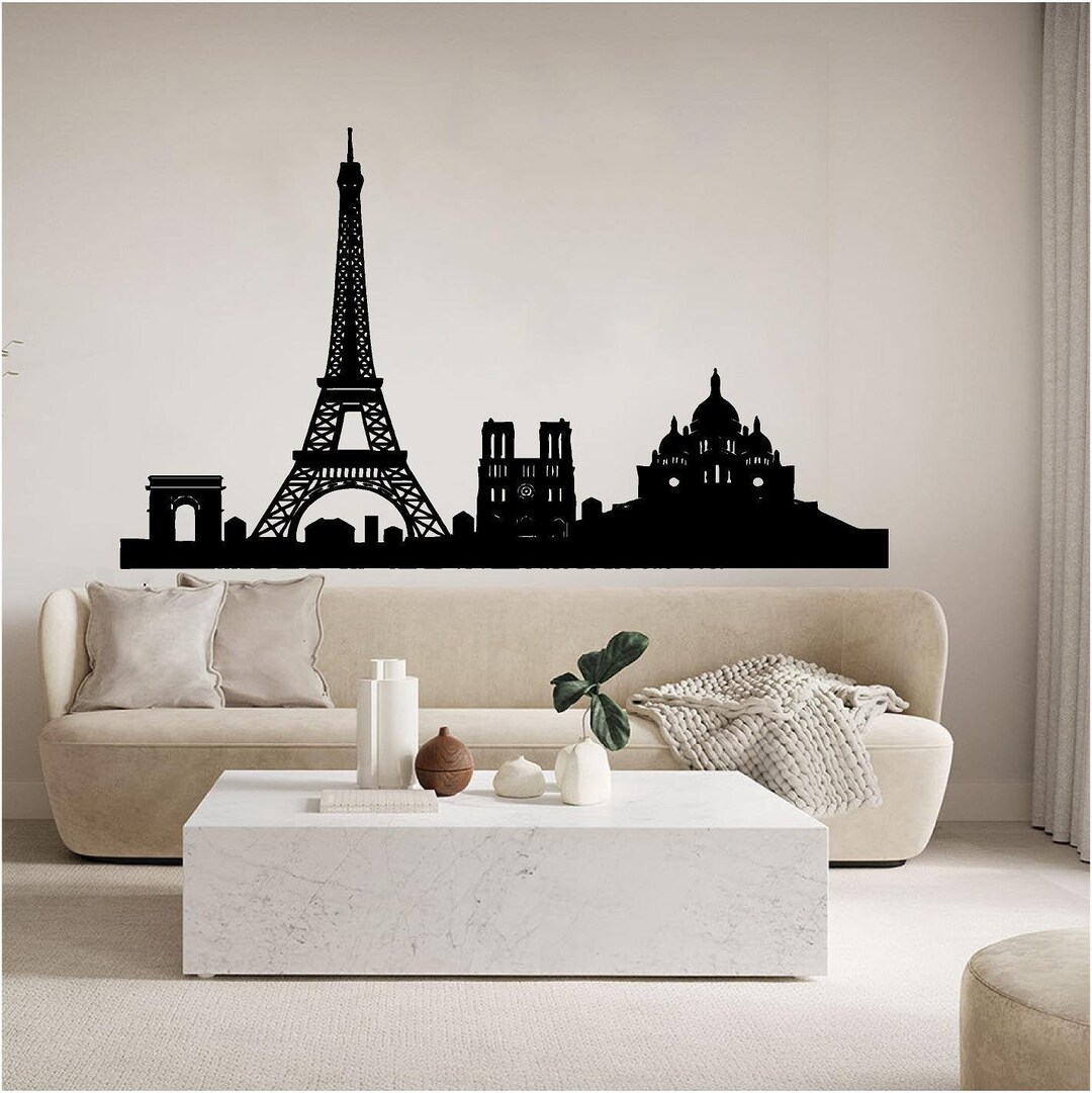 Paris Skyline - Vinyl Wall Art, Decal, Sticker, Transfer, Mural ...
