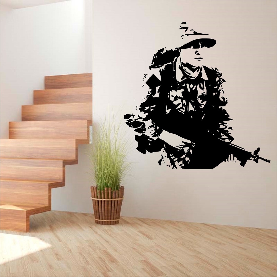 Army Man Vinyl Wall Art, Decal, Sticker, Transfer, Mural, Removable ...