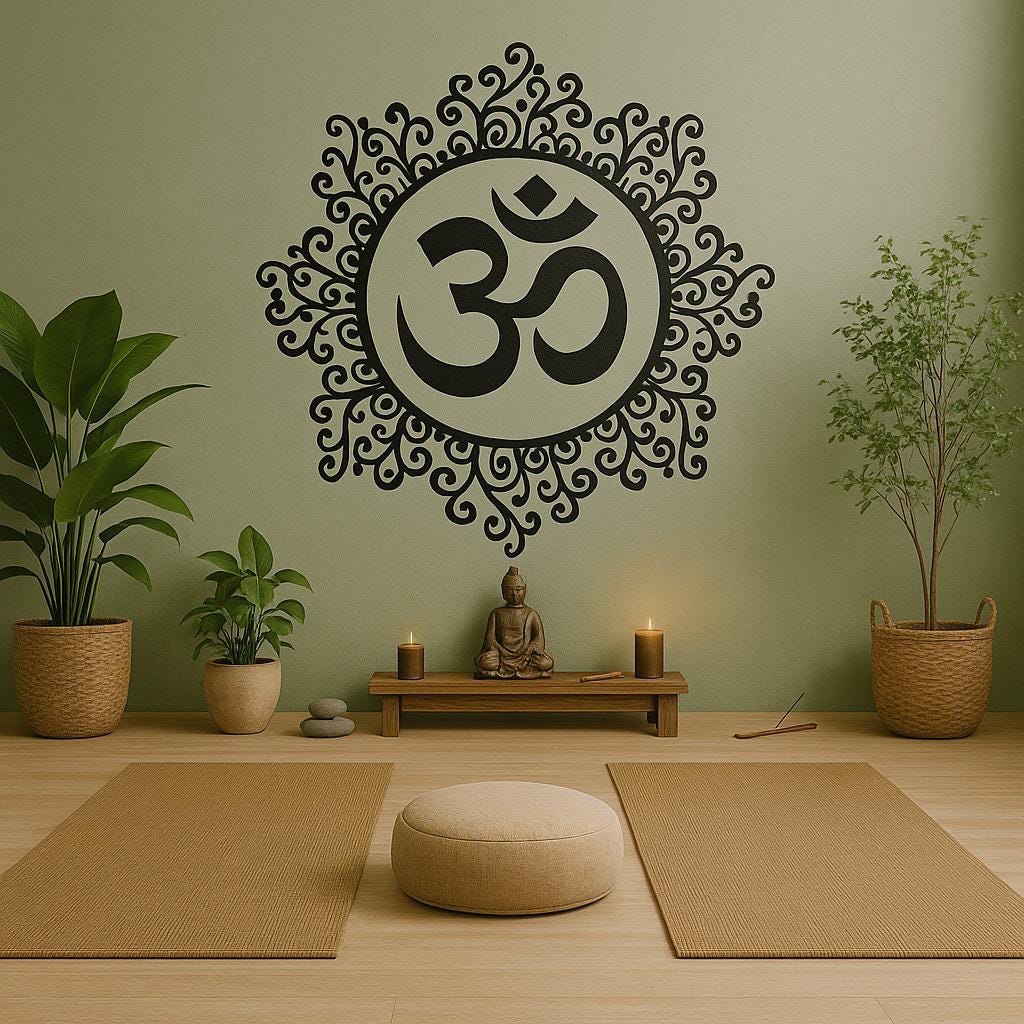 Om Wall Decal | Hinduism Wall Art | Meditation Room Décor | Yoga Studio ...