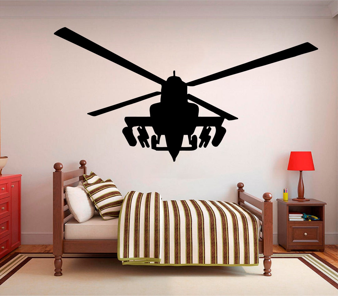 Apache Helicopter Vinyl Wall Art, Decal, Sticker, Transfer, Mural ...