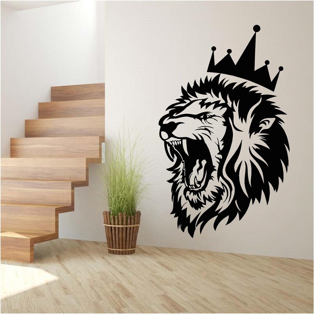 King Lion Vinyl Wall Art, Decal, Sticker, Transfer, Mural, Removable ...