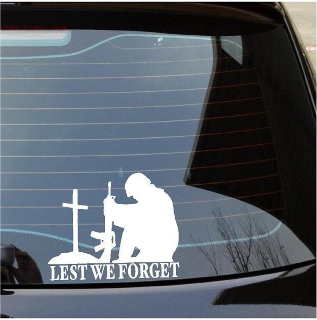 Lest We Forget, 5 Size's Bumper Sticker, Decal, Transfer, Cut Not ...