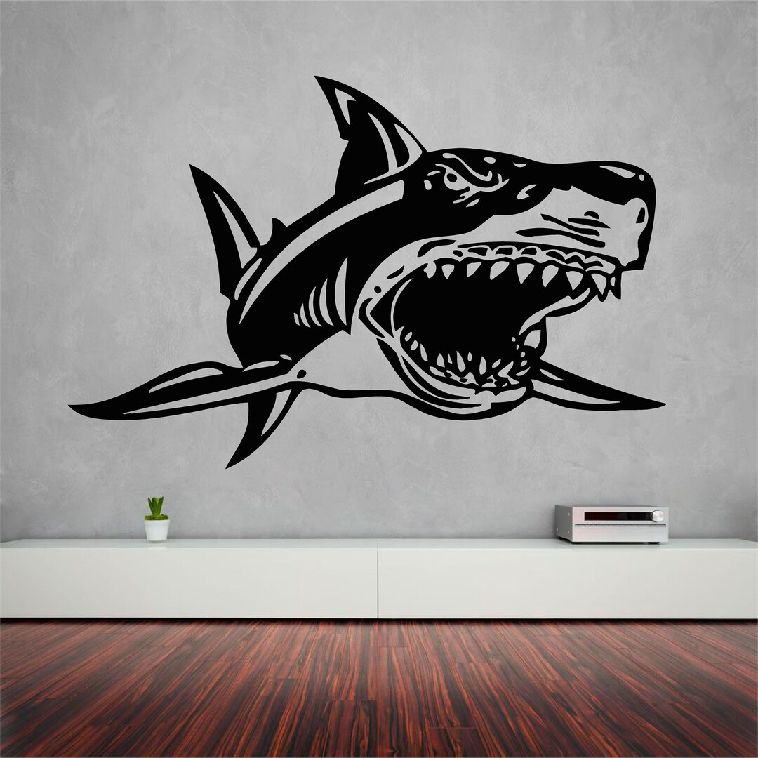 Great White Shark Vinyl Wall Art, Decal, Sticker, Transfer, Mural ...