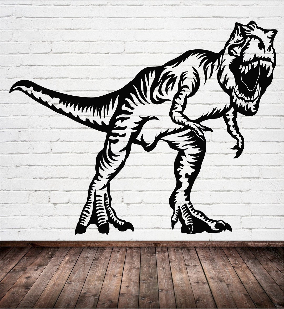 T-rex Dinosaur Sticker, Vinyl Wall Art Sticker, Transfer, Mural ...