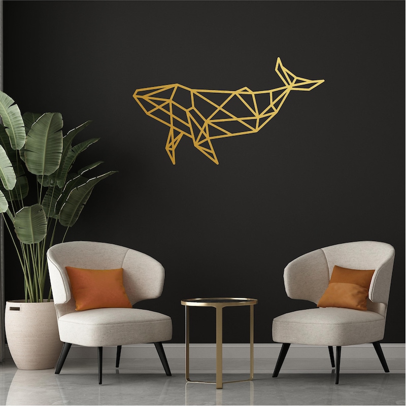 Geometric Whale - Etsy