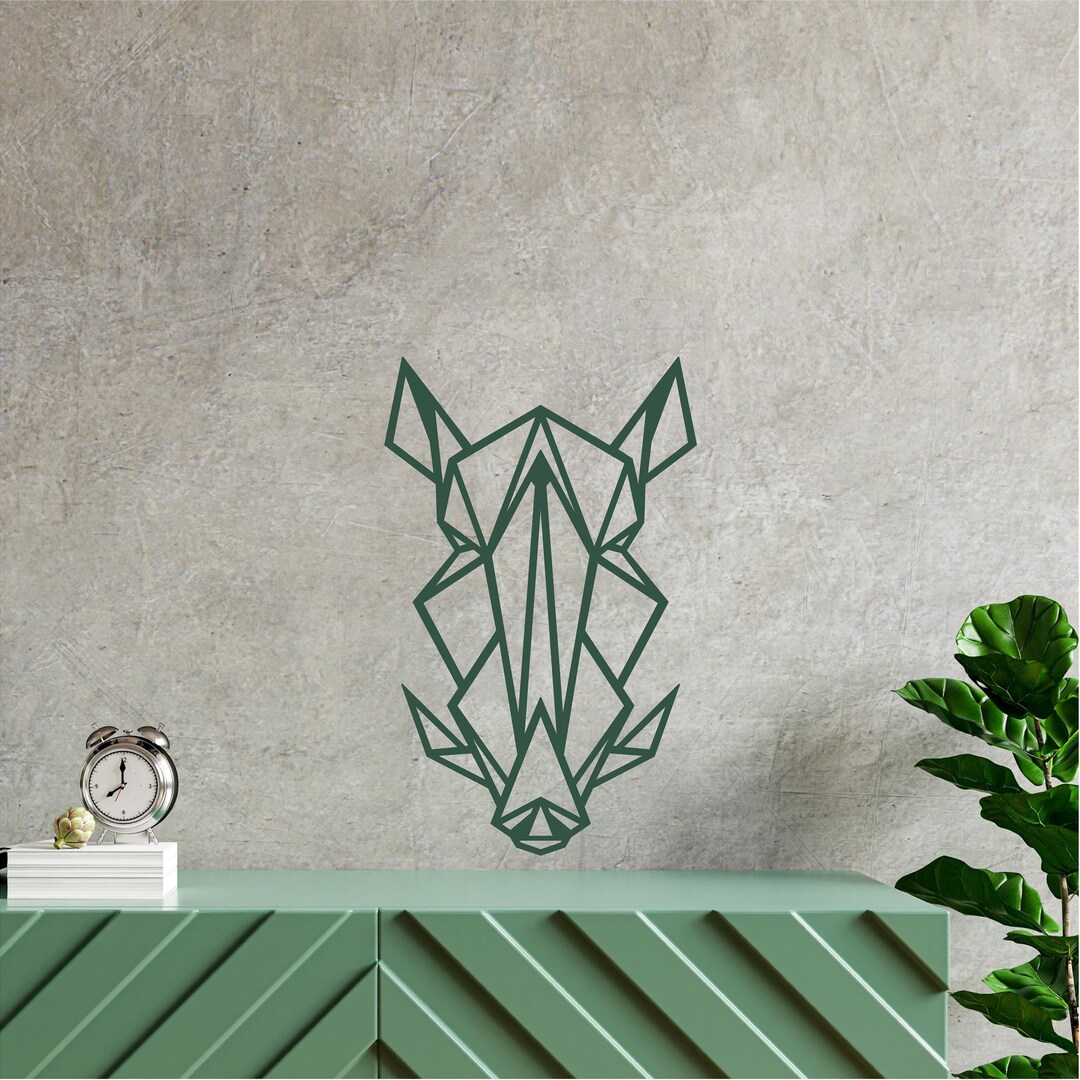 Geometric Boar Wall Art, Minimalist, Modern, Abstract, Decal, Mural ...