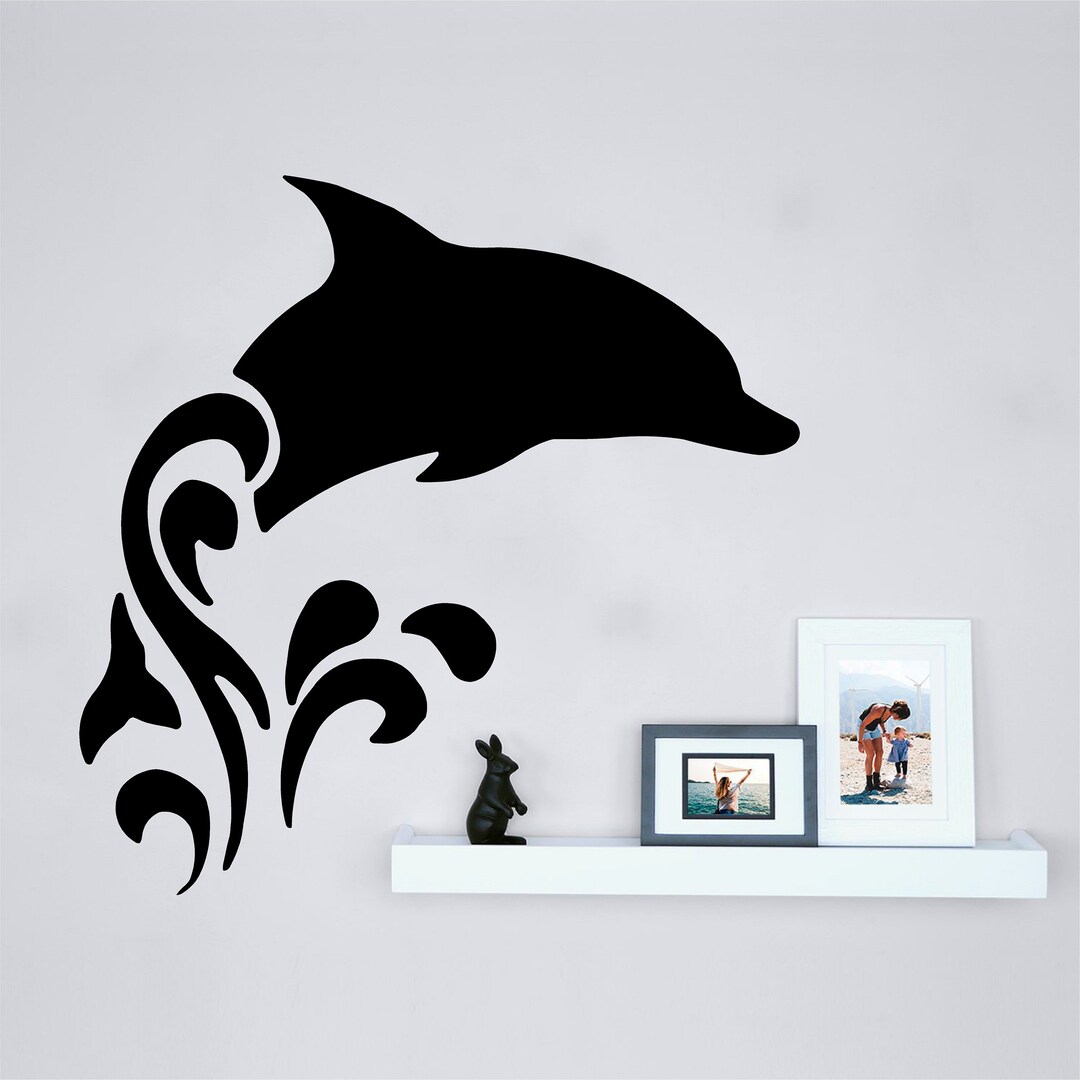 Dolphin Swoosh Vinyl Wall Art, Decal, Sticker, Transfer, Mural ...