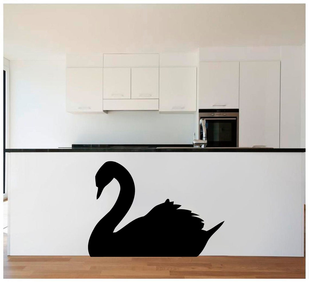 Silhouette of a Swan Vinyl Wall Art, Decal, Sticker, Transfer, Mural ...