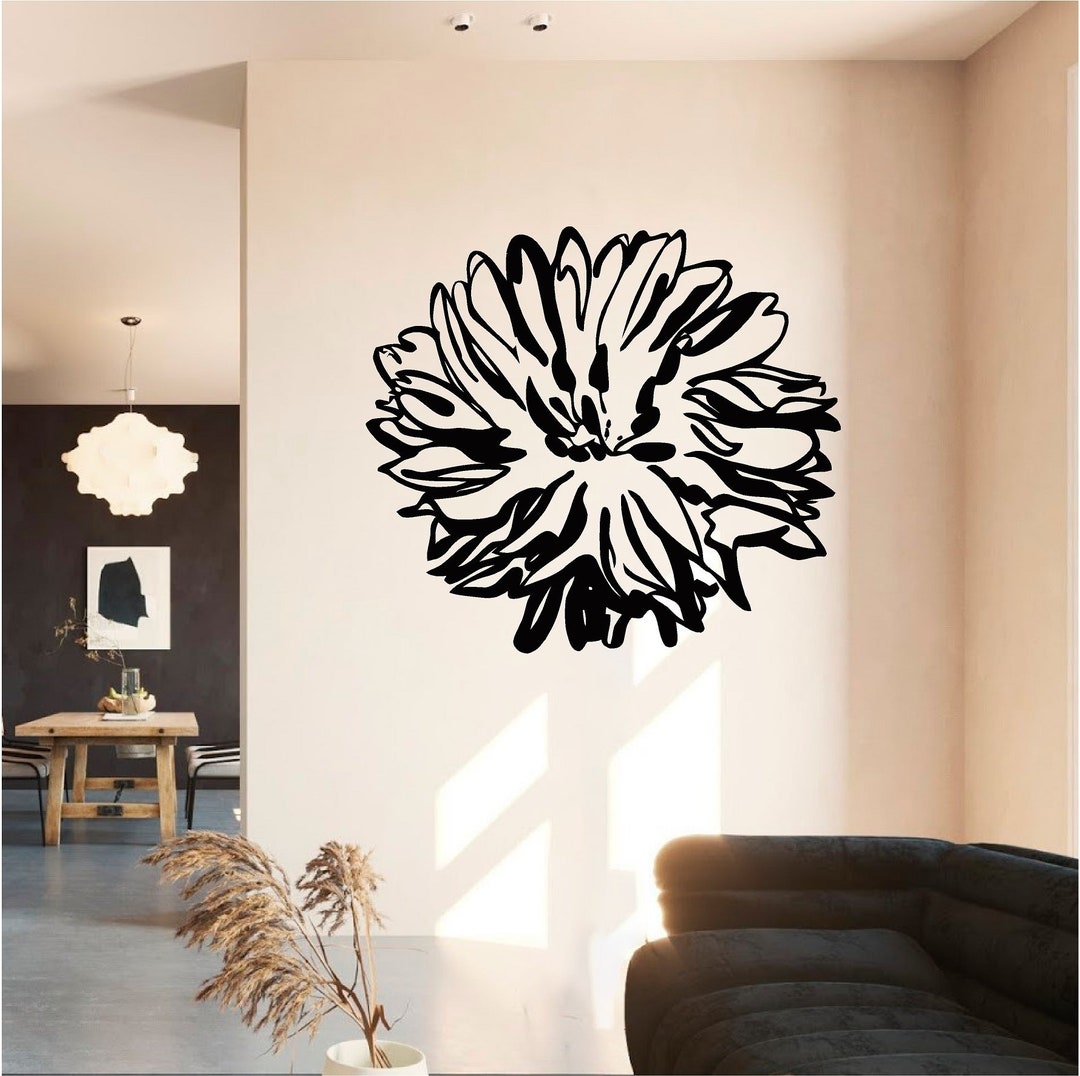 Chrysanthemum Vinyl Wall Art, Decal, Sticker, Transfer, Mural, Decor ...