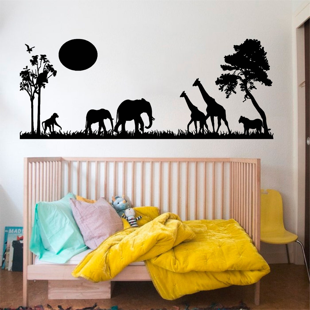 African Animals Vinyl Wall Art, Decal, Sticker, Transfer, Mural ...