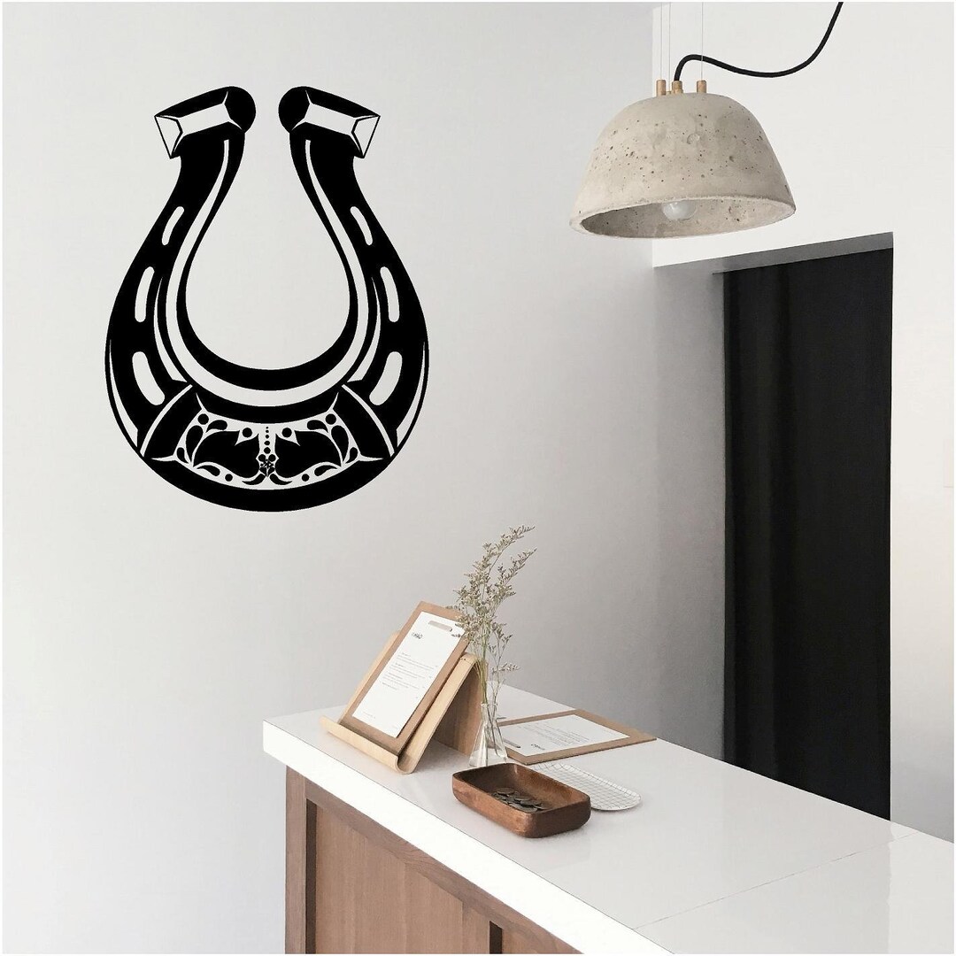 Horse Shoe Vinyl Wall Art, Decal, Sticker, Transfer, Mural, Removable ...