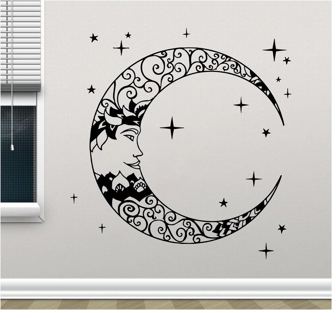 Mandela Moon and Stars Vinyl Wall Art, Decal, Sticker, Transfer, Mural ...
