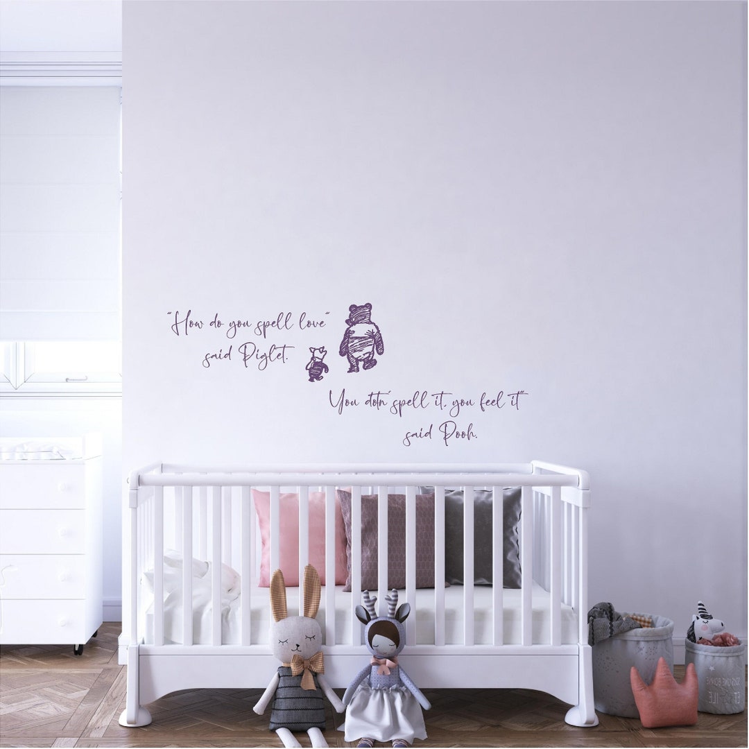How Do You Spell Love Said Piglet, Sticker, Winnie the Pooh, Wall Art ...