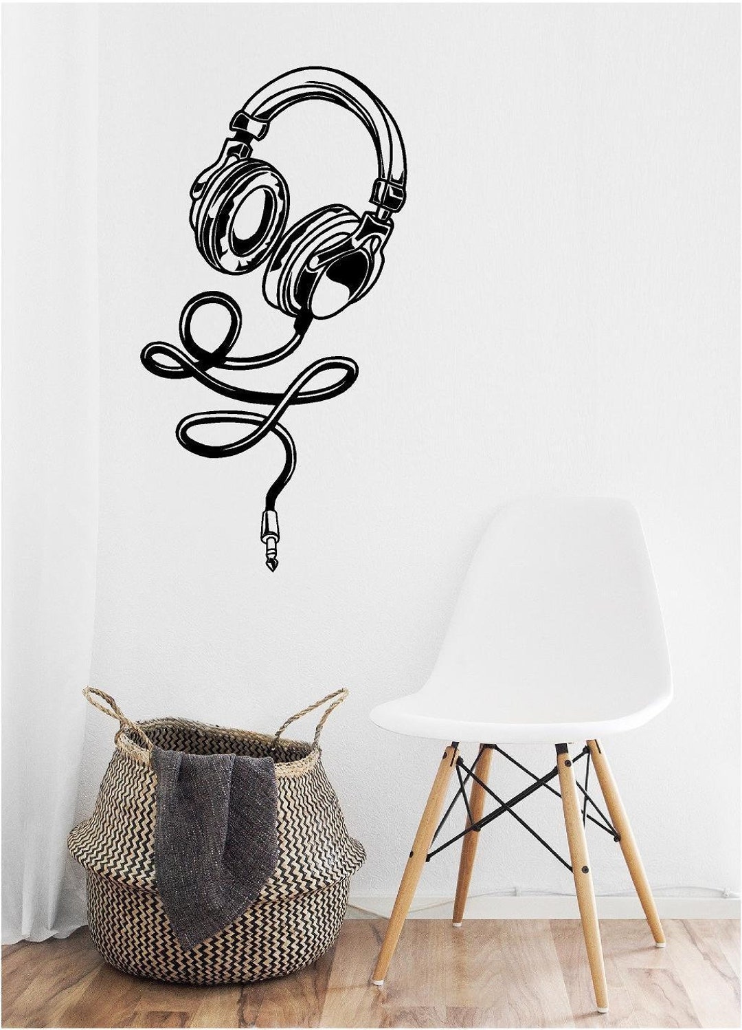 Headphone's Vinyl Wall Art, Decal, Sticker, Transfer, Mural, Removable ...