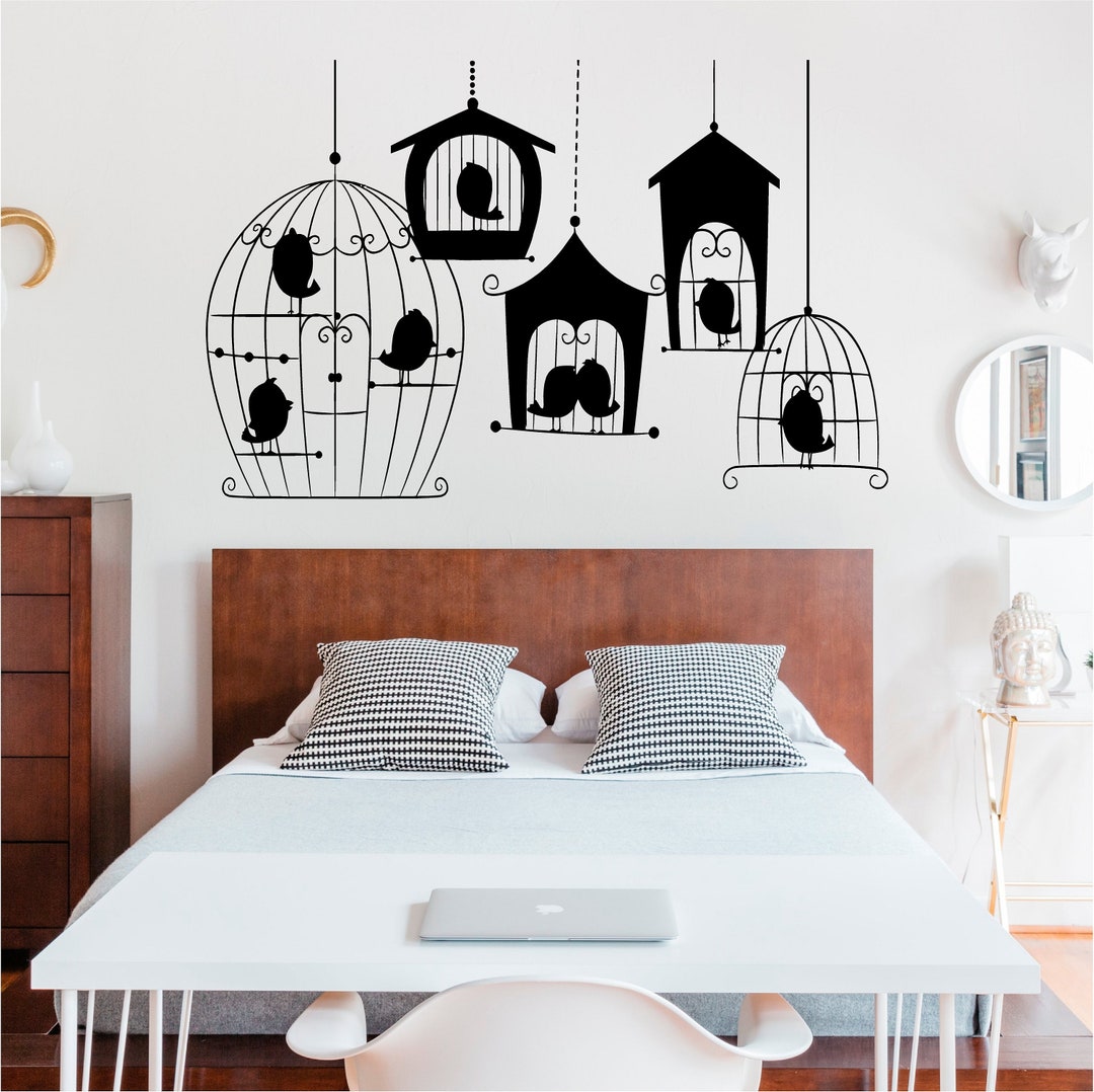 Multiple Hanging Bird Cages Vinyl Wall Art, Decal, Sticker, Transfer ...