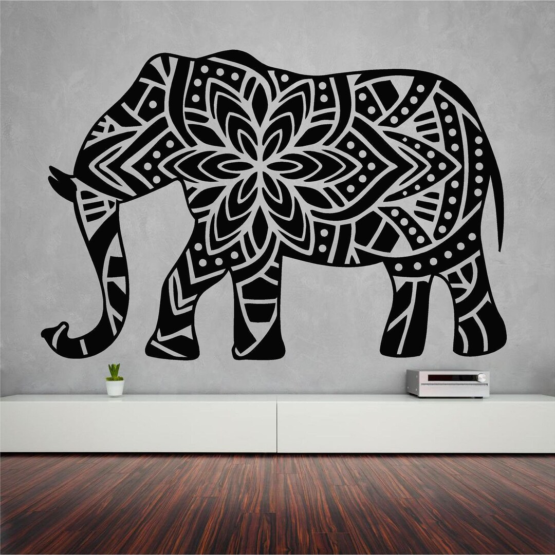 Henna Style Elephant 0695 Vinyl Wall Art Decal Sticker - Etsy