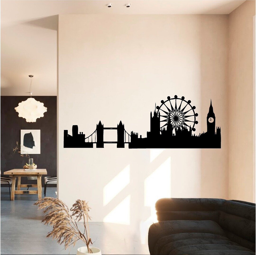 London Skyline -vinyl Wall Art, Decal, Sticker, Transfer, Mural ...