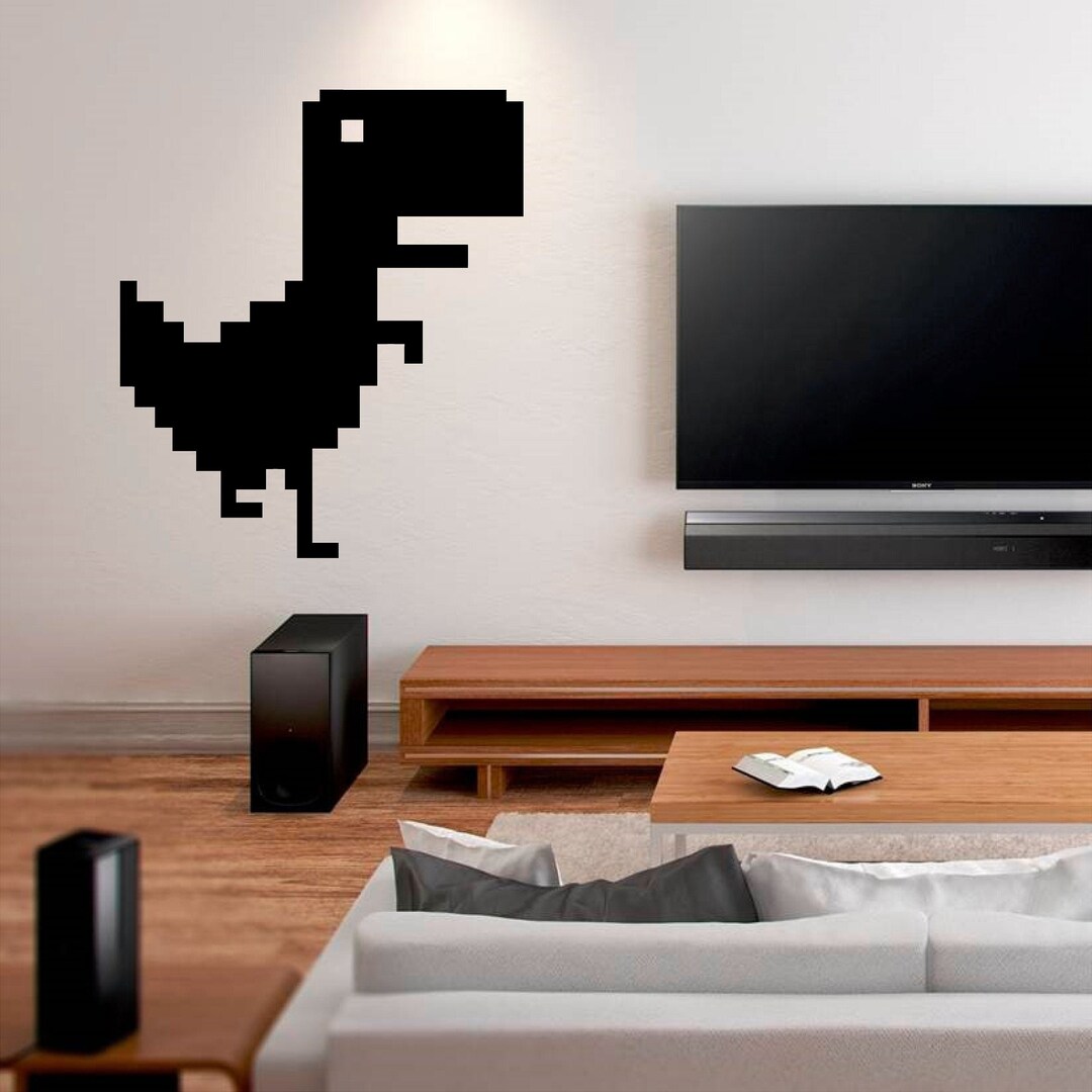 Error Chrome Dinosaur Sticker, Vinyl Wall Art Sticker, Transfer, Mural ...