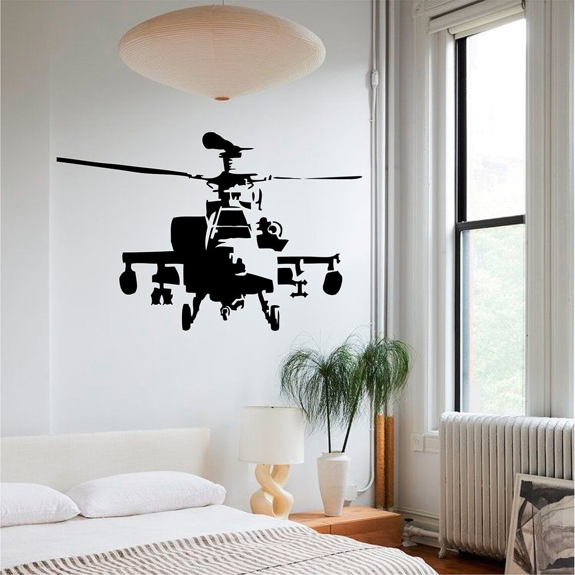 Banksy Apache Helicopter Sticker Vinyl Wall Art Sticker - Etsy