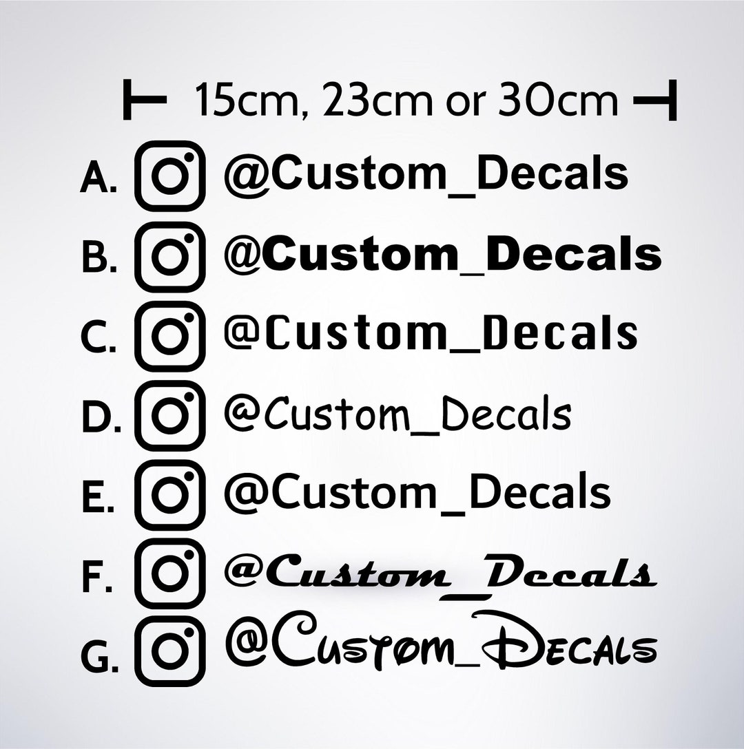 9 X Custom Instagram Decal 1000 Social Media Tags, Icons, Self Adhesive ...