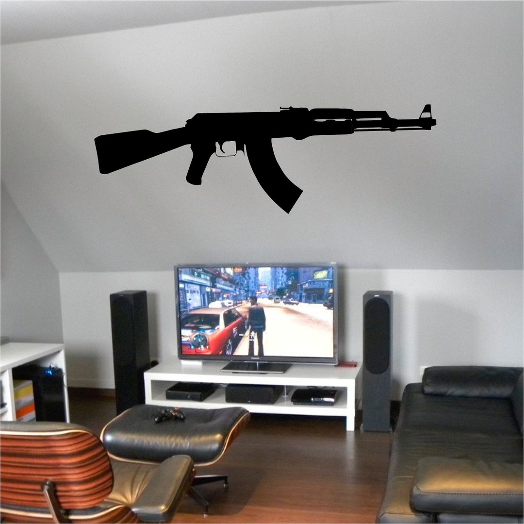 AK 47 Assault Rifle Vinyl Wall Art, Decal, Sticker, Transfer, Mural ...