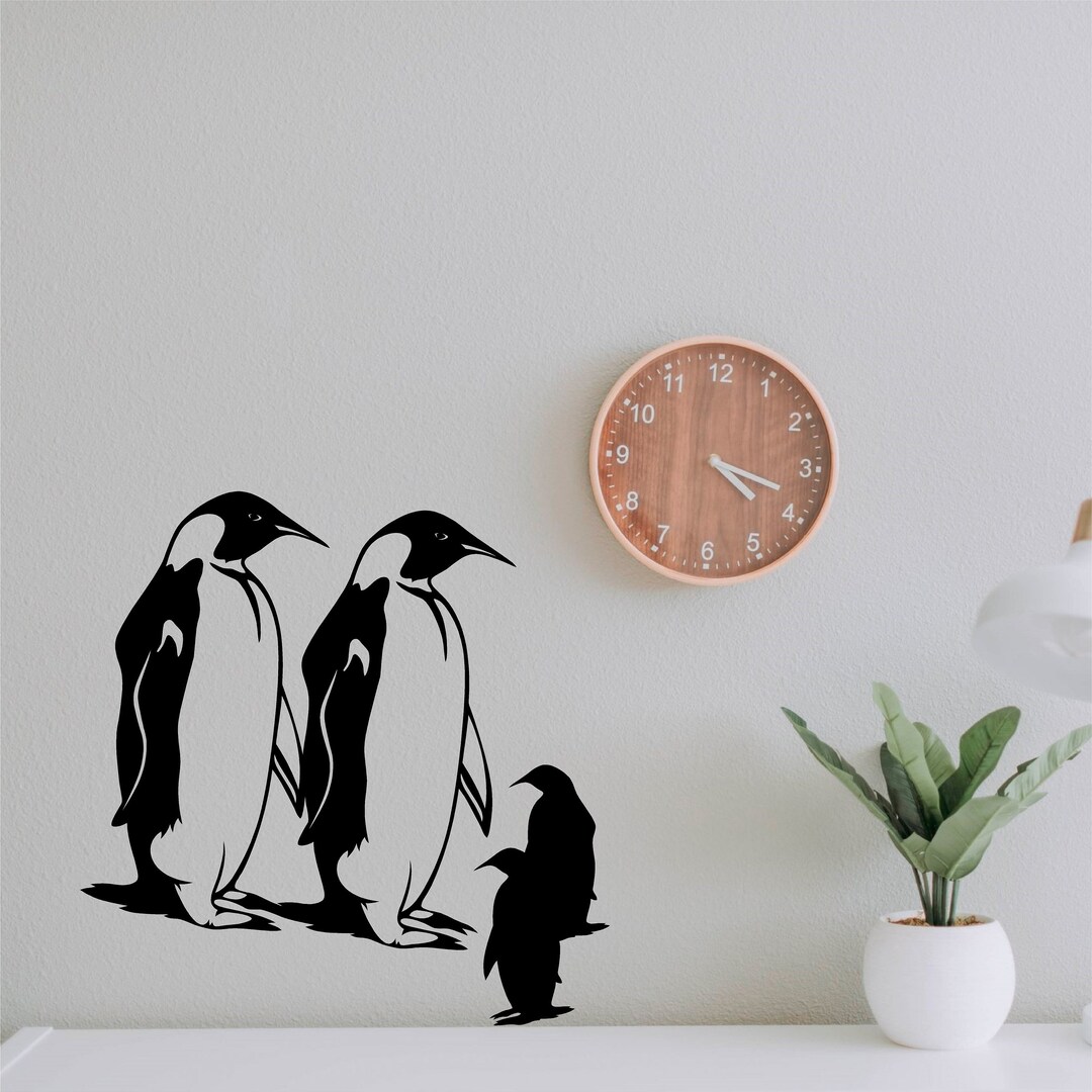 Penguin Family Vinyl Wall Art, Decal, Sticker, Transfer, Mural, Decor ...