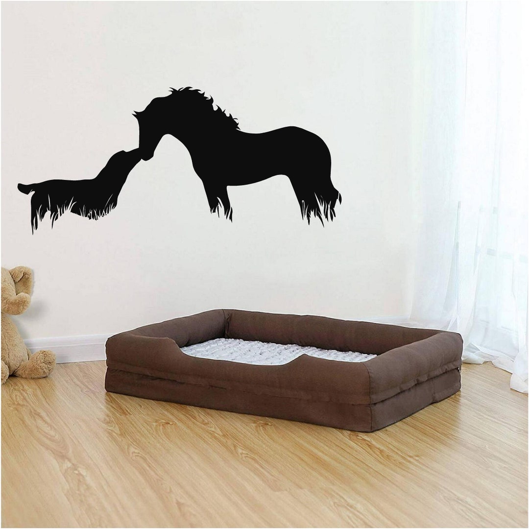 Horse and a Dog Kissing Self Adhesive Vinyl Wall Art, Decal, Transfer ...
