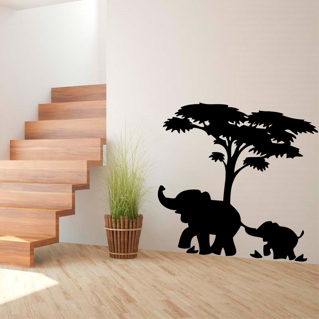 Elephant Family Vinyl Wall Art, Decal, Sticker, Transfer, Mural ...