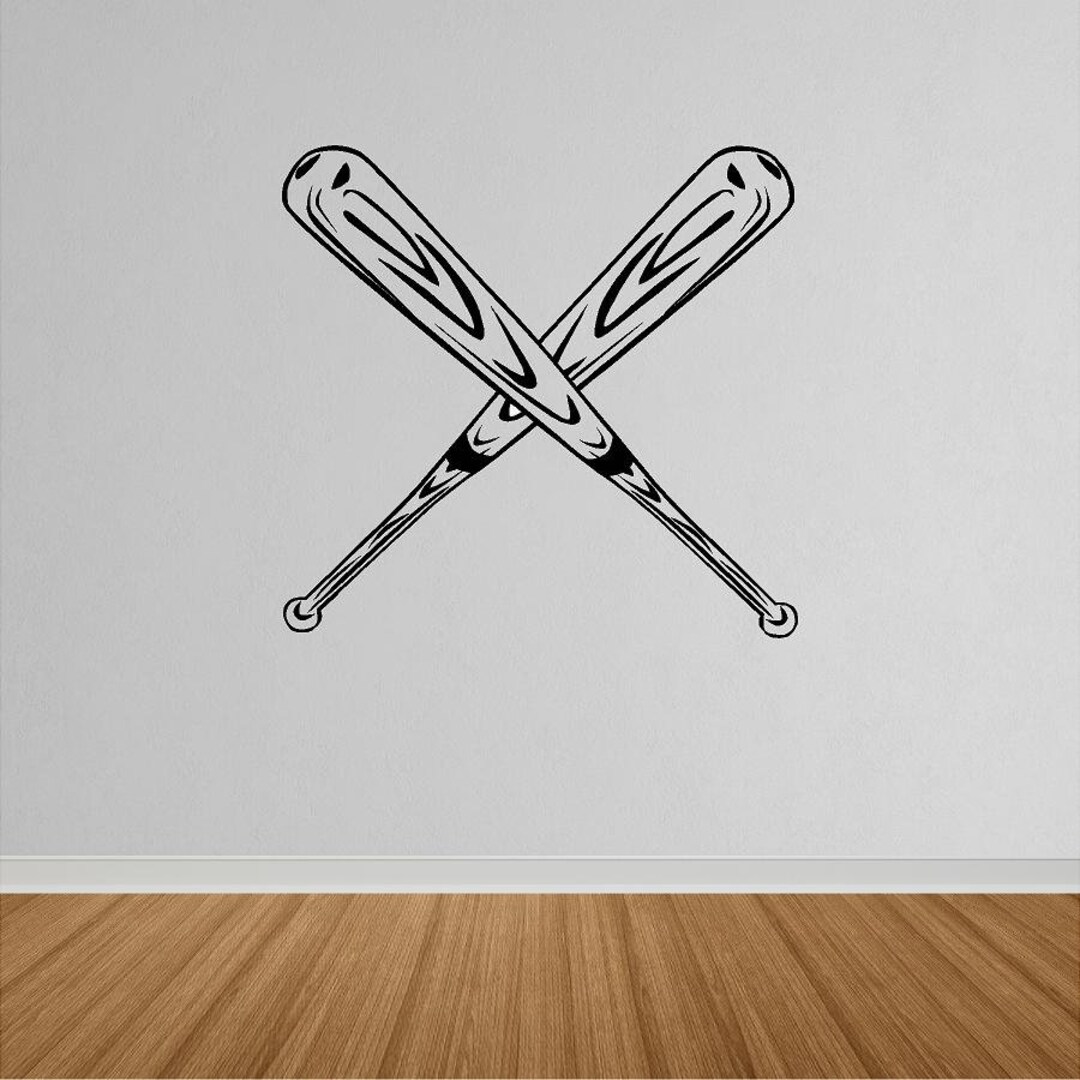 Baseball Bats Sticker, Vinyl Wall Art Sticker, Transfer, Mural, Stencil ...