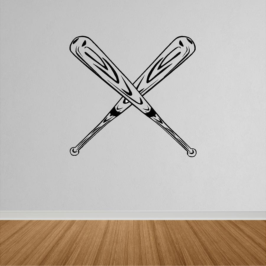 Baseball Bats Sticker, Vinyl Wall Art Sticker, Transfer, Mural, Stencil ...