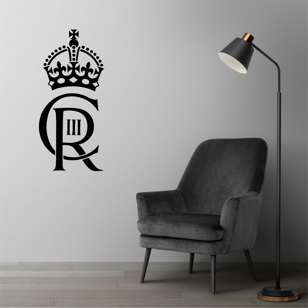KING CHARLES Royal Crest, Cypher, Monogram Vinyl Wall Art, Sticker ...