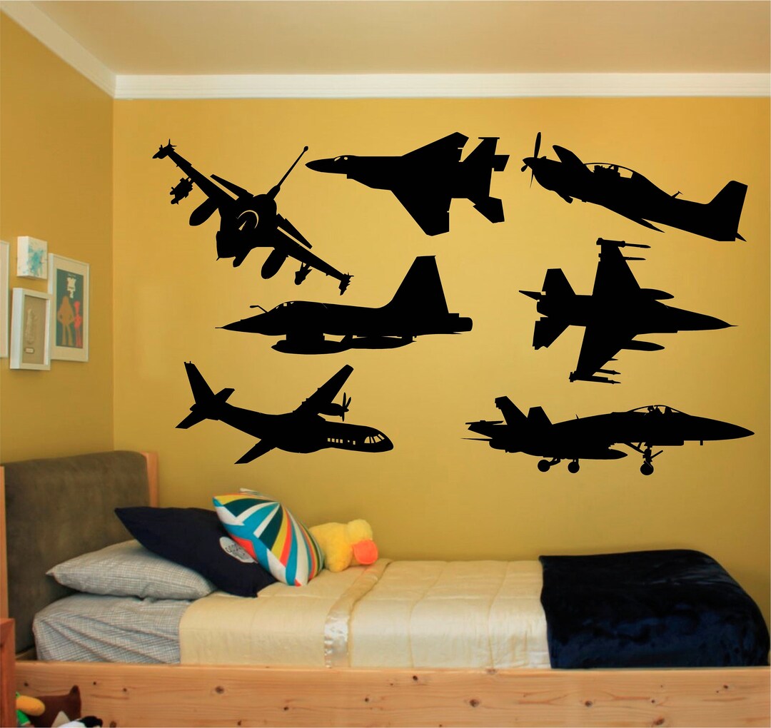 7 Jet Aeroplanes Vinyl Wall Art, Decal, Sticker, Transfer, Mural ...
