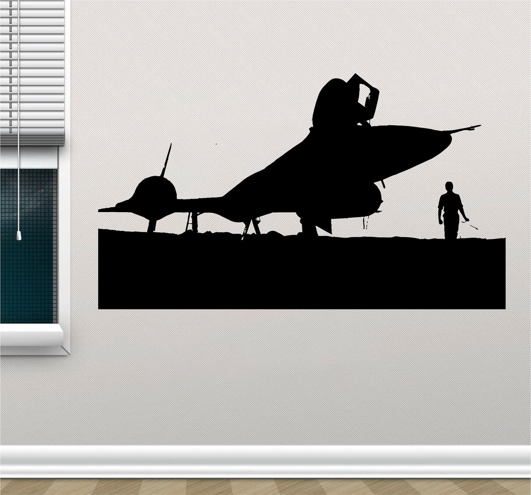 Fighter Jet Vinyl Wall Art, Decal, Sticker, Transfer, Mural, Removable ...