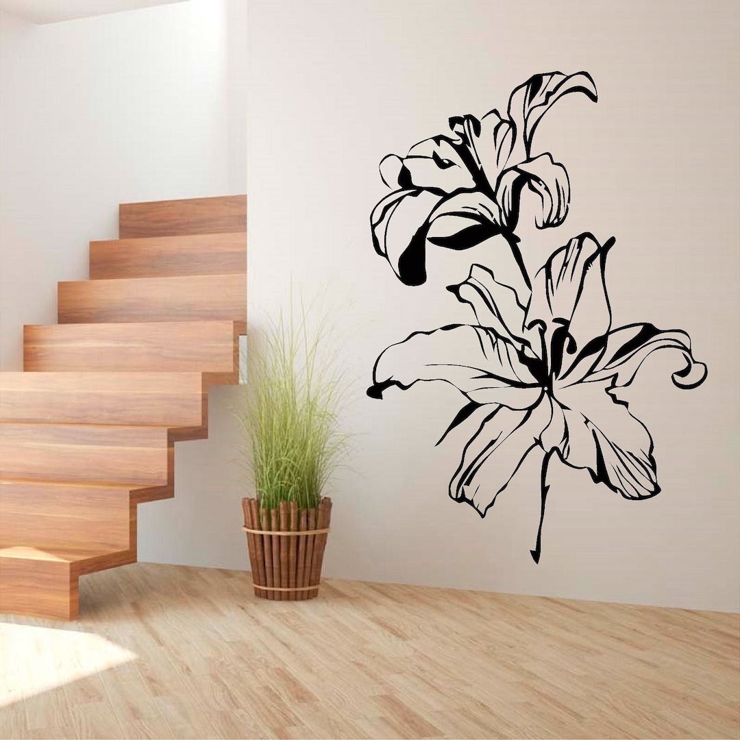 Gorgeous Open Lilies Vinyl Wall Art, Decal, Sticker, Transfer, Mural ...