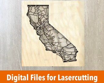 Laser Cutter File Michigan Layered Map | Etsy