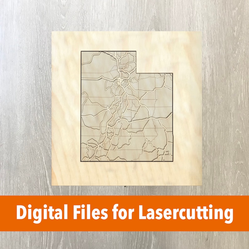 Laser Cutter File Utah Layered Map - Etsy