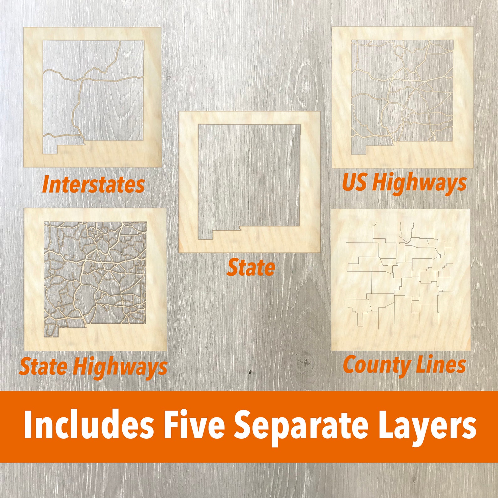 Laser Cutter File New Mexico Layered Map - Etsy