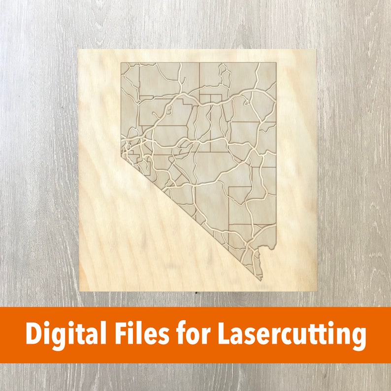 Laser Cutter File Nevada Layered Map - Etsy