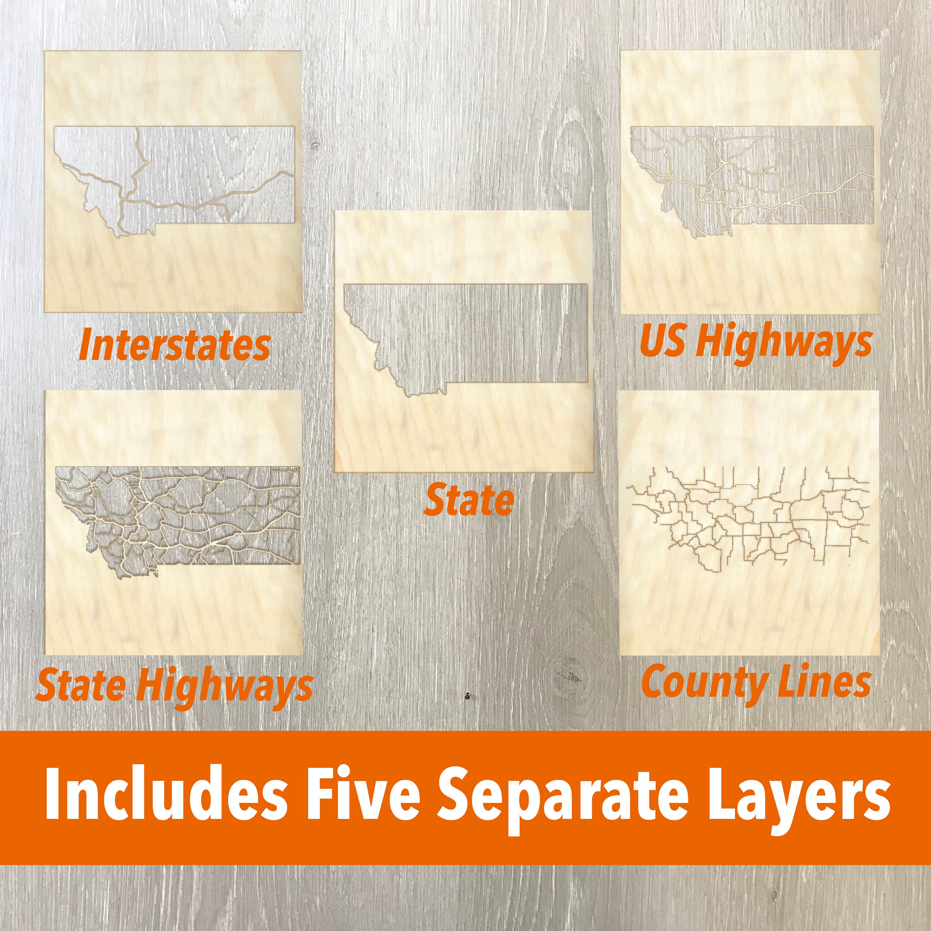 Laser Cutter File | Montana Layered Map - Etsy