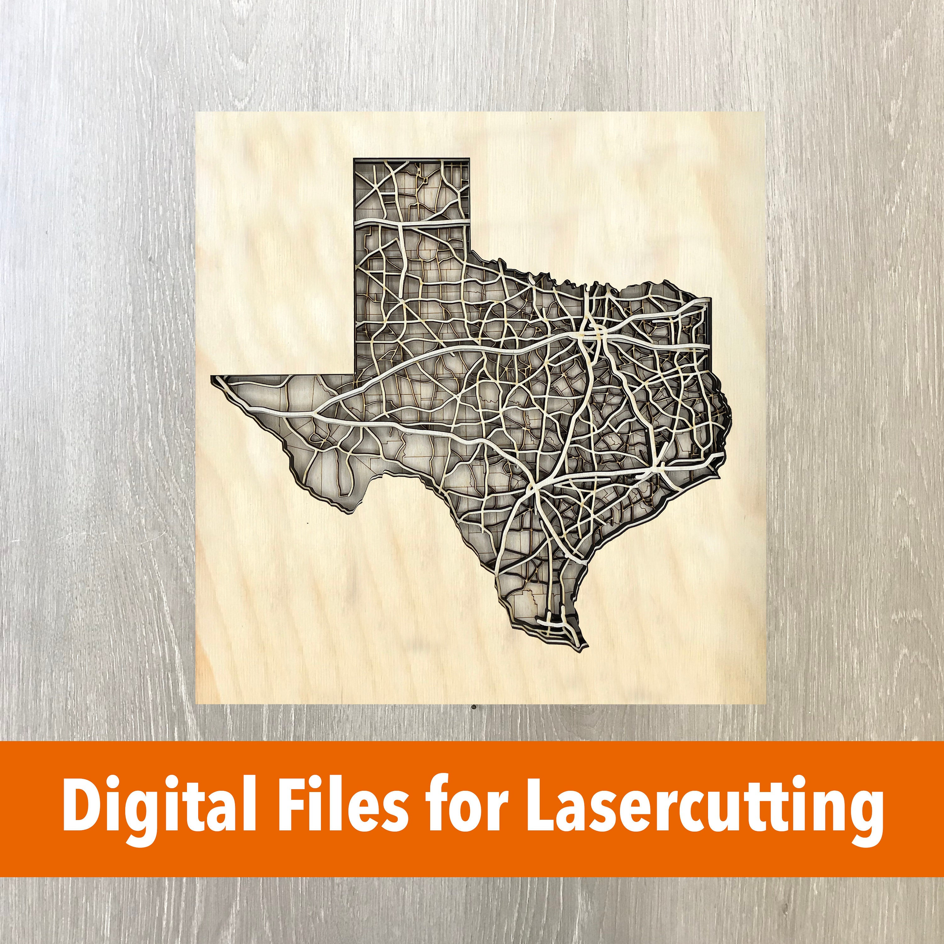 Laser Cutter File | Texas Layered Map - Etsy