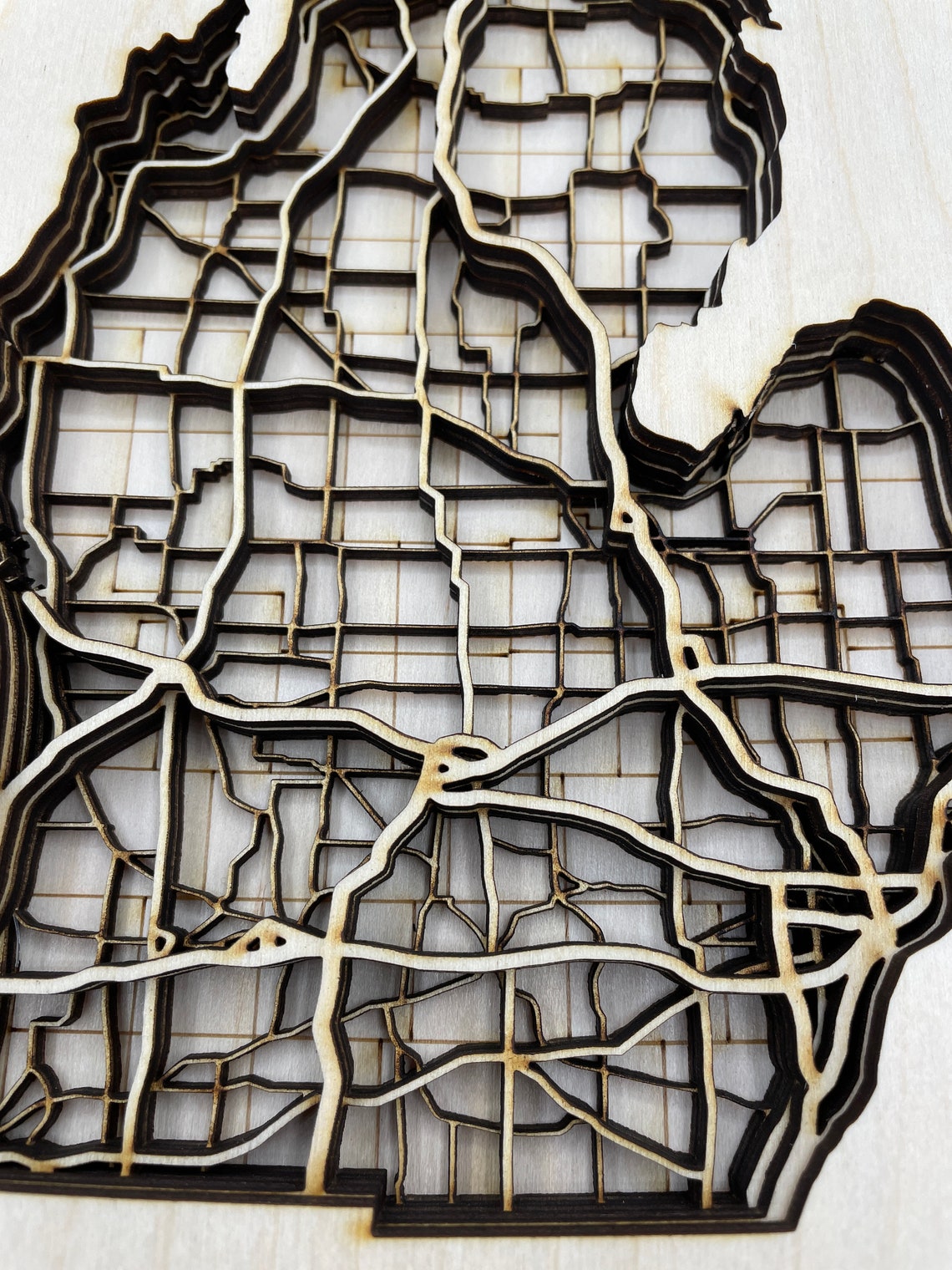 Laser Cutter File Michigan Layered Map - Etsy