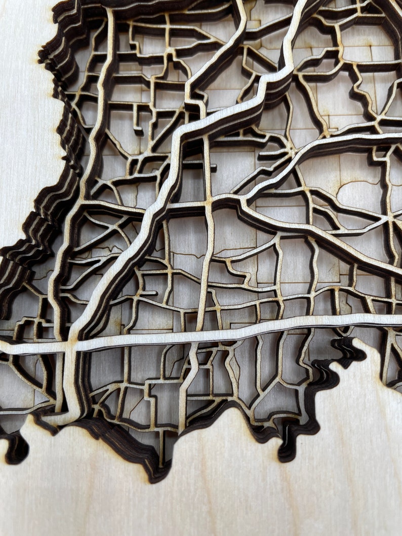 Laser Cutter File Indiana Layered Map - Etsy
